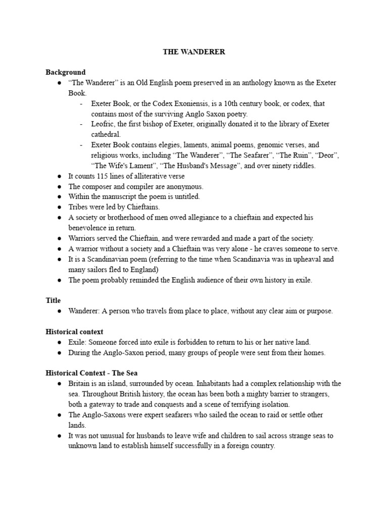 The Wanderer | PDF