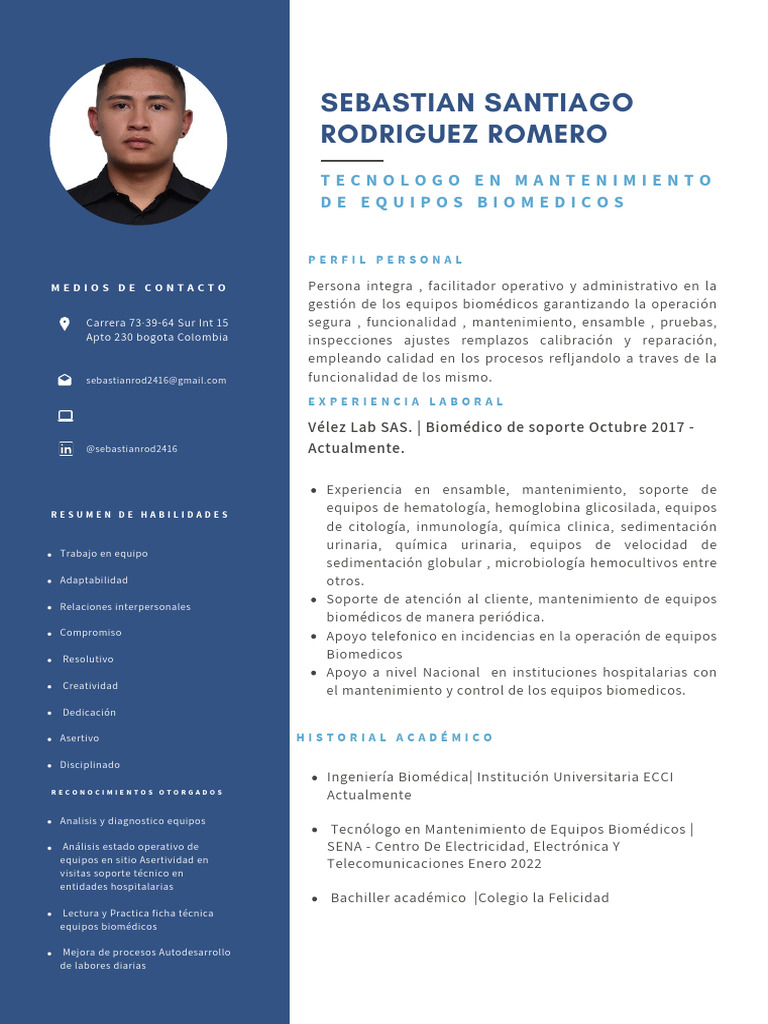 Azul Marino y Negro Profesional Currículum (2) | PDF