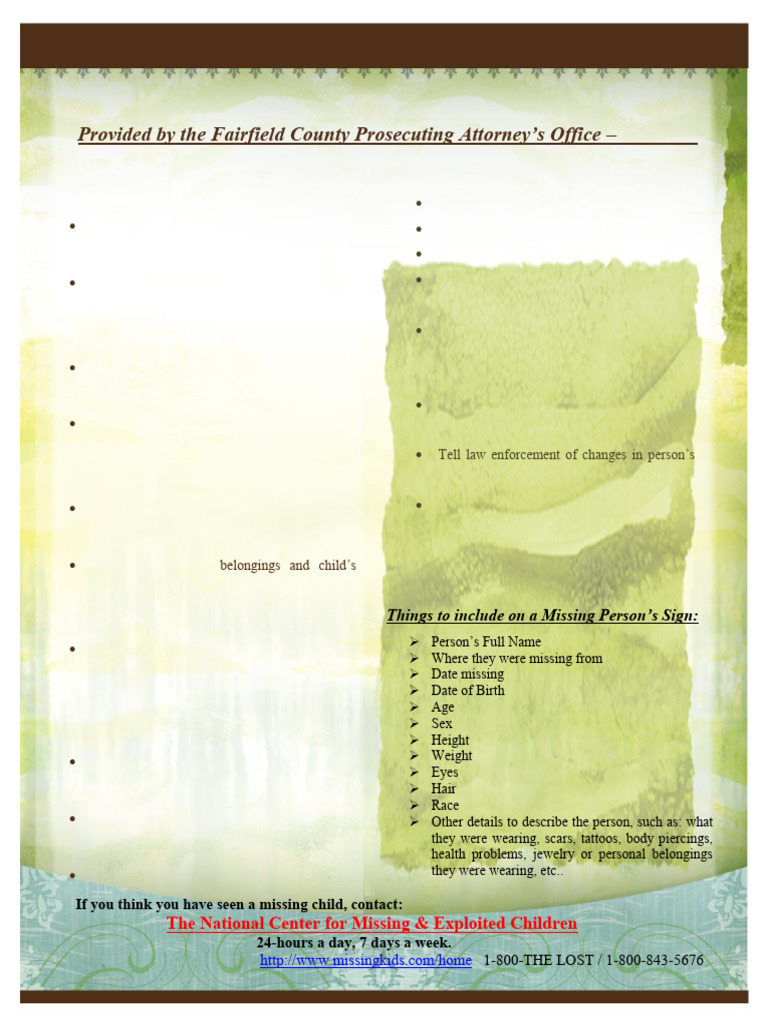 MISSING-PERSON | PDF | Crimes | Crime & Violence