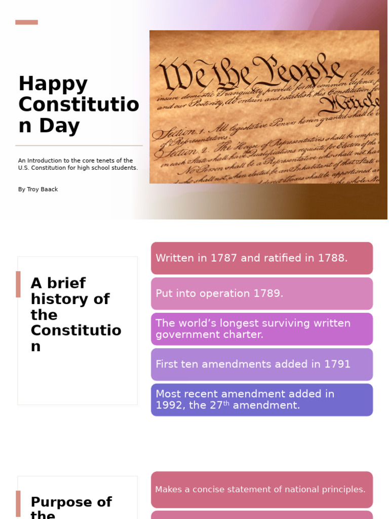 U.S. Constitution Overview for Students | PDF | Constitution | Federal ...