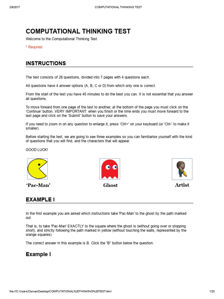 Roman-Gonzalez-Computational Thinking Test (CTT) | PDF