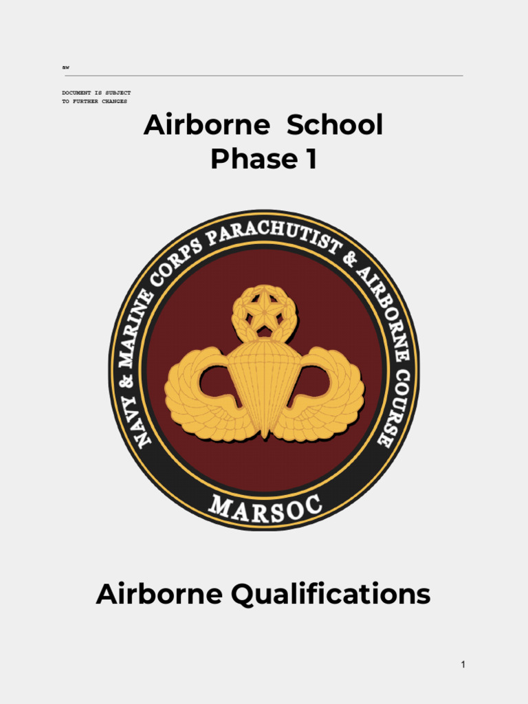 MARSOC Airborne School Training Guide | PDF | United States Marine ...