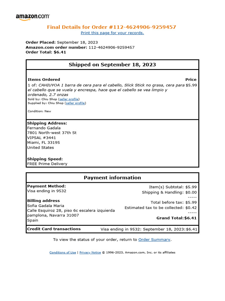 Amazon Order 2 | PDF