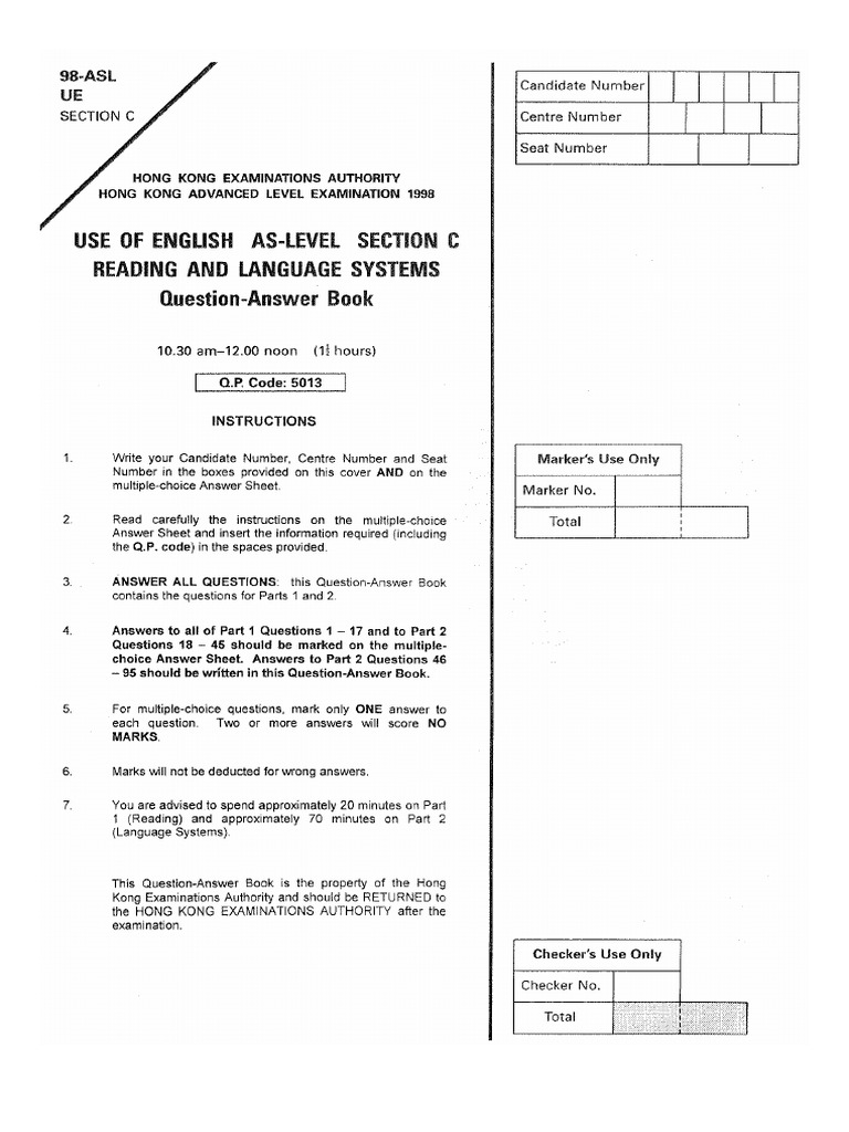 1998 Use of English Section C | PDF