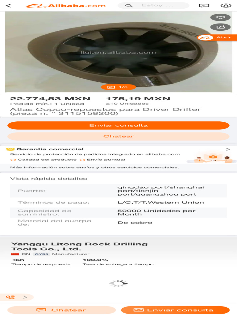 Source Atlas Copco-Repuestos para Driver Drifter (Pieza N. ° 3115158200 ...