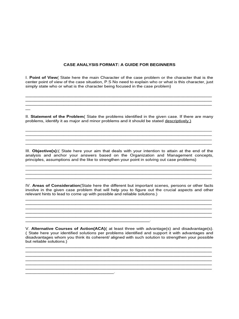 Case Analysis Format Abm 101 | PDF | Cognition | Cognitive Science