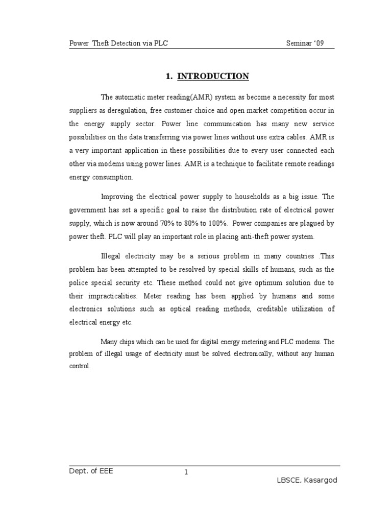 Power Theft Detection Via PLC | PDF | Electric Power Transmission | Modem