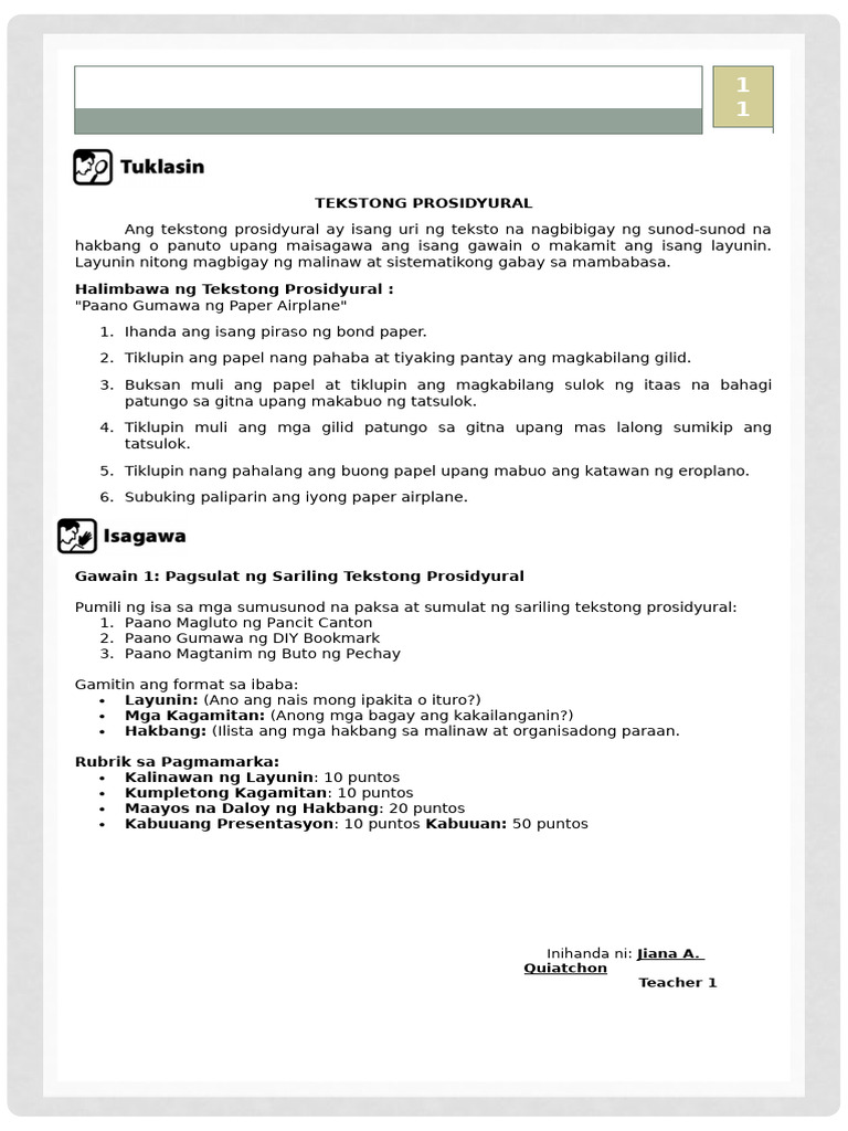 LAS Pagbasa 0103 | PDF