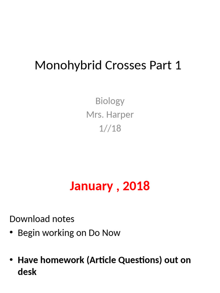 Understanding Monohybrid Crosses | PDF | Dominance (Genetics) | Genotype
