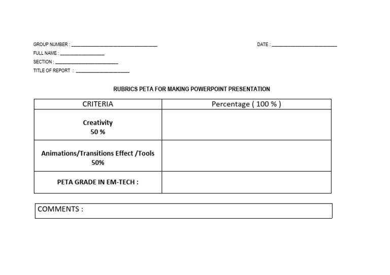 Presentation Report Rubrics | PDF
