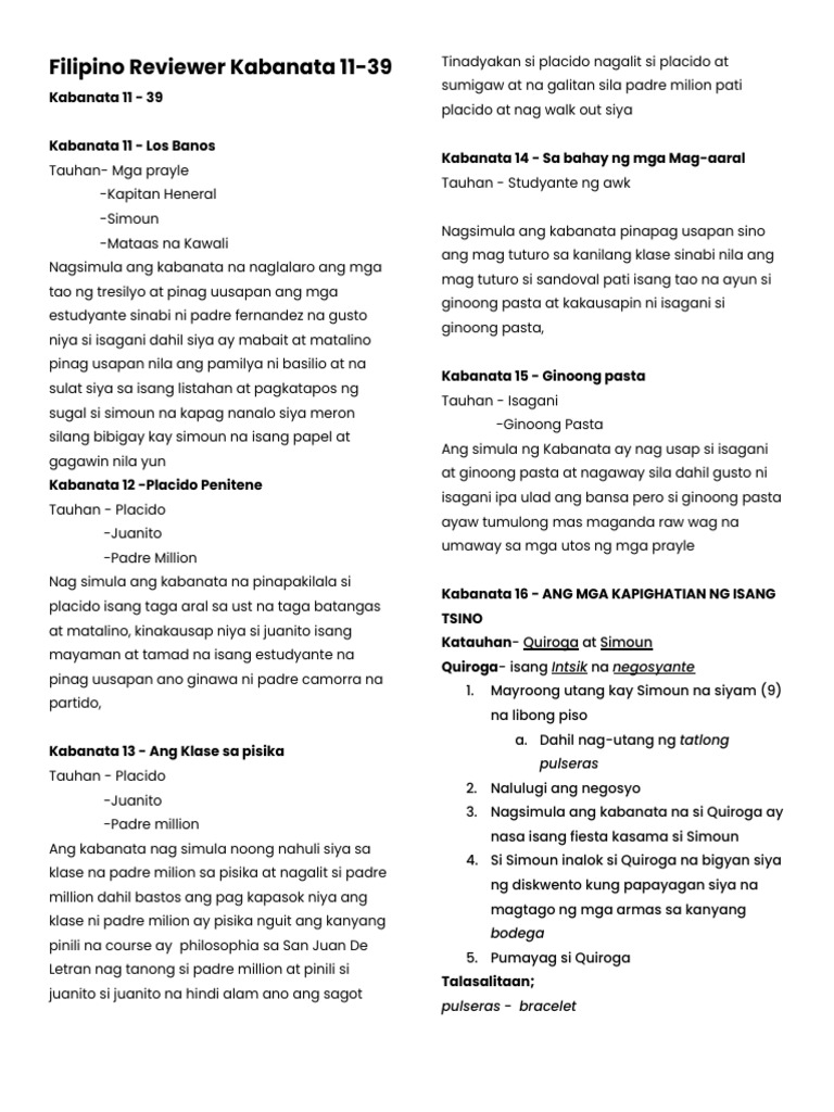 El Fili Notes | PDF