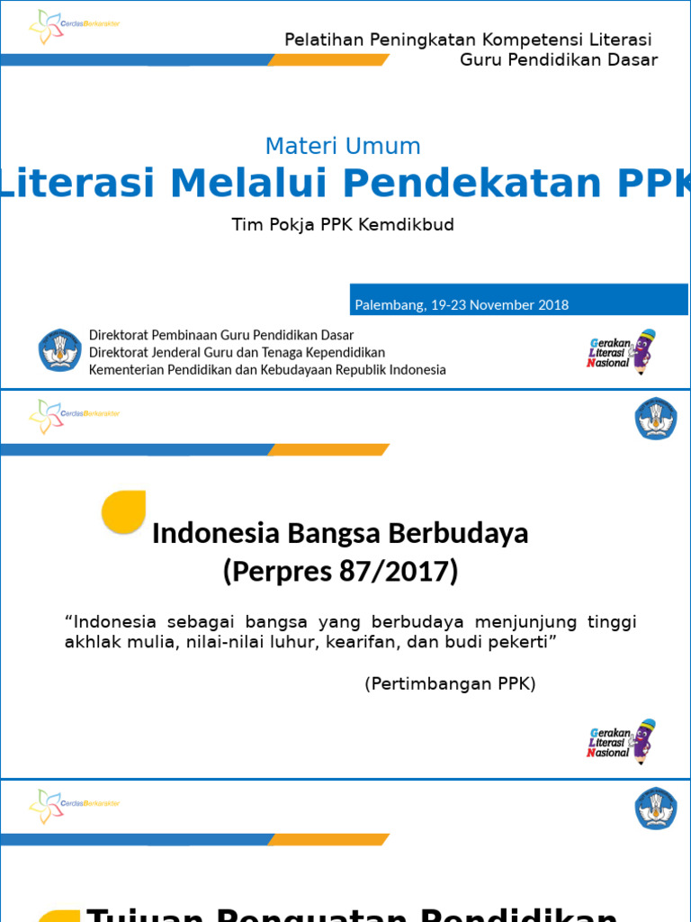 01 Materi Umum 2 - Literasi Melalui Pendekatan PPK - Tim Pokja PPK | PDF