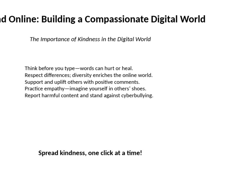 Kindness in Digital World Poster | PDF