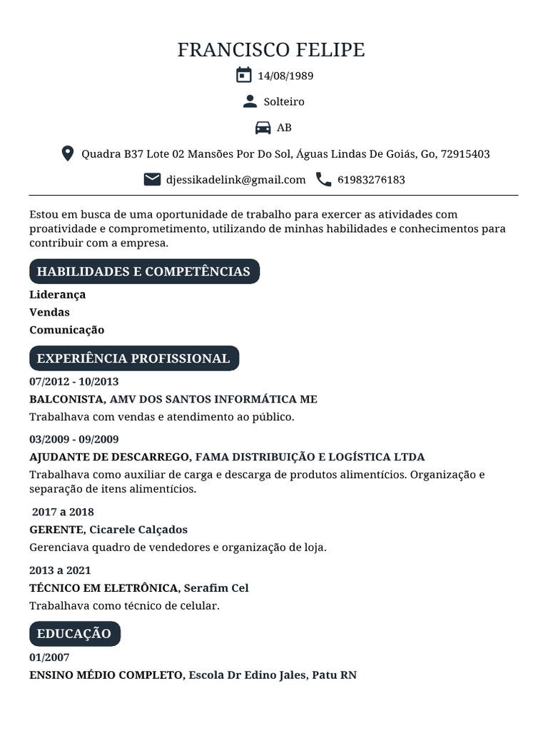 Felipe Currículo | PDF