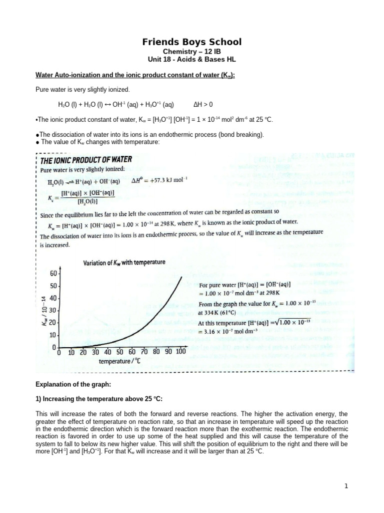 Unit 18 - Acids and Bases HL Notes | PDF | Buffer Solution | Ph