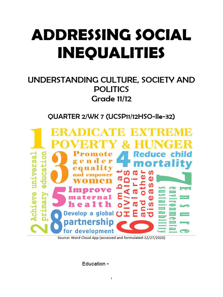 UCSP Q2 Wk7 Addressing Social Inequalities | PDF | Social Inequality | Discrimination & Race ...