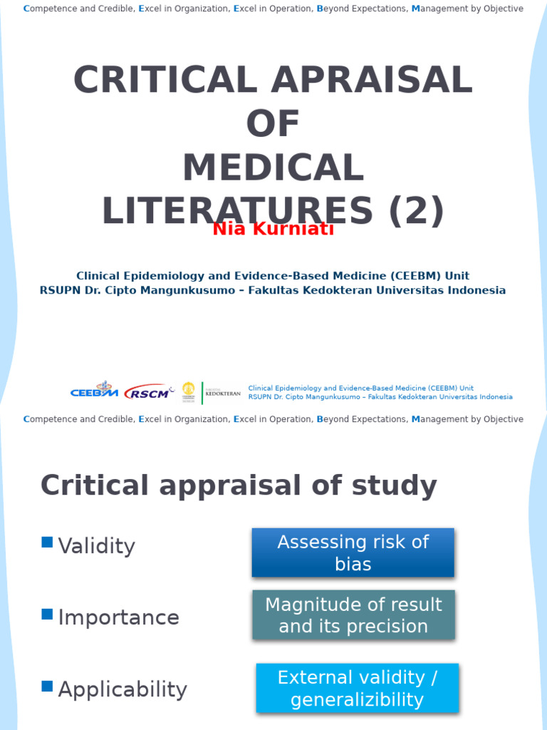 Critical Appraisal Full | PDF | Sensitivity And Specificity | Medicine