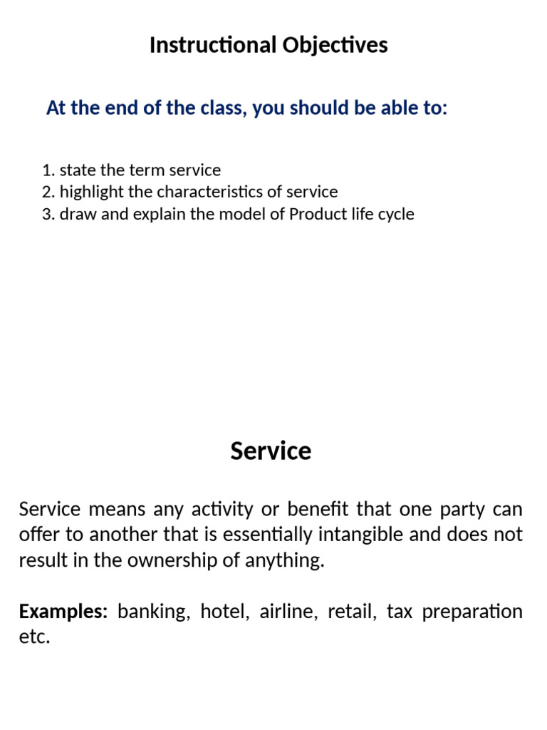 Class 2 - Service, PLC | PDF | Marketing | Microeconomics