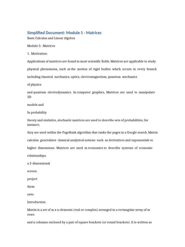 BCLA Module 5 Simplified | PDF | Matrix (Mathematics) | Eigenvalues And ...