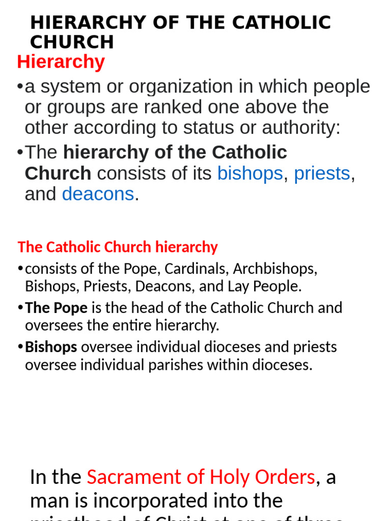 Hierarchy | PDF | Catholic Church | Pope