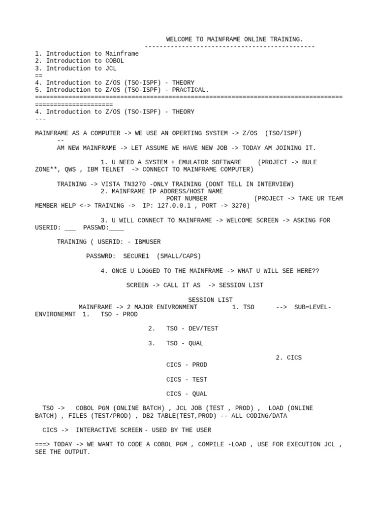 Class 04 Introduction To Zos Tso Ispf Theory Pdf Computing System Software