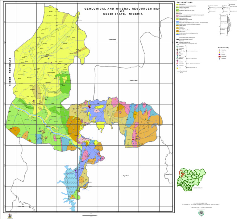 Kebbi State Mineral Resources Map 2022 | PDF | Minerals | Sandstone