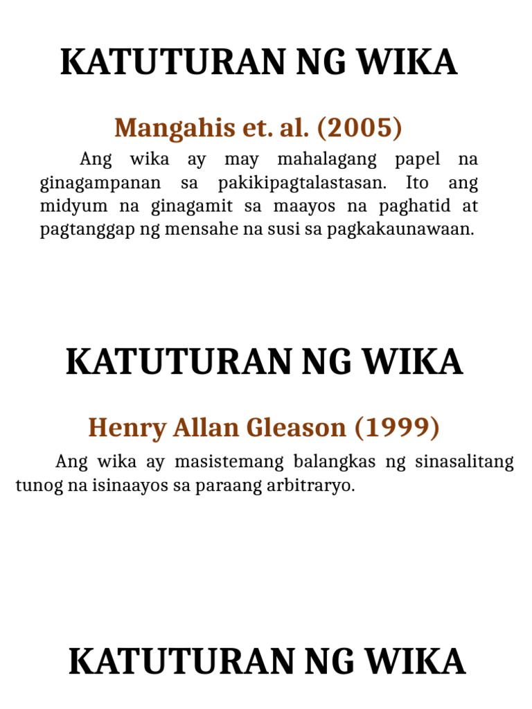 Katuturan NG Wika | PDF