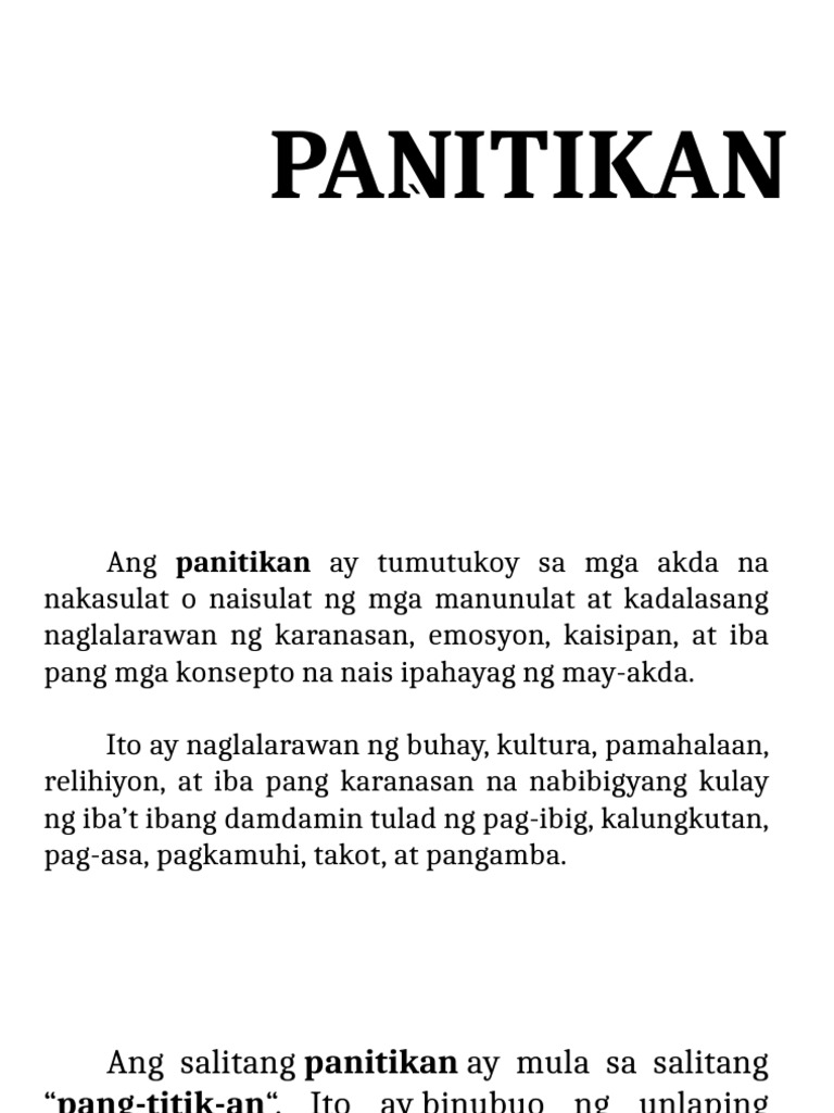 Panitikan (Unang Bahagi) ) | PDF