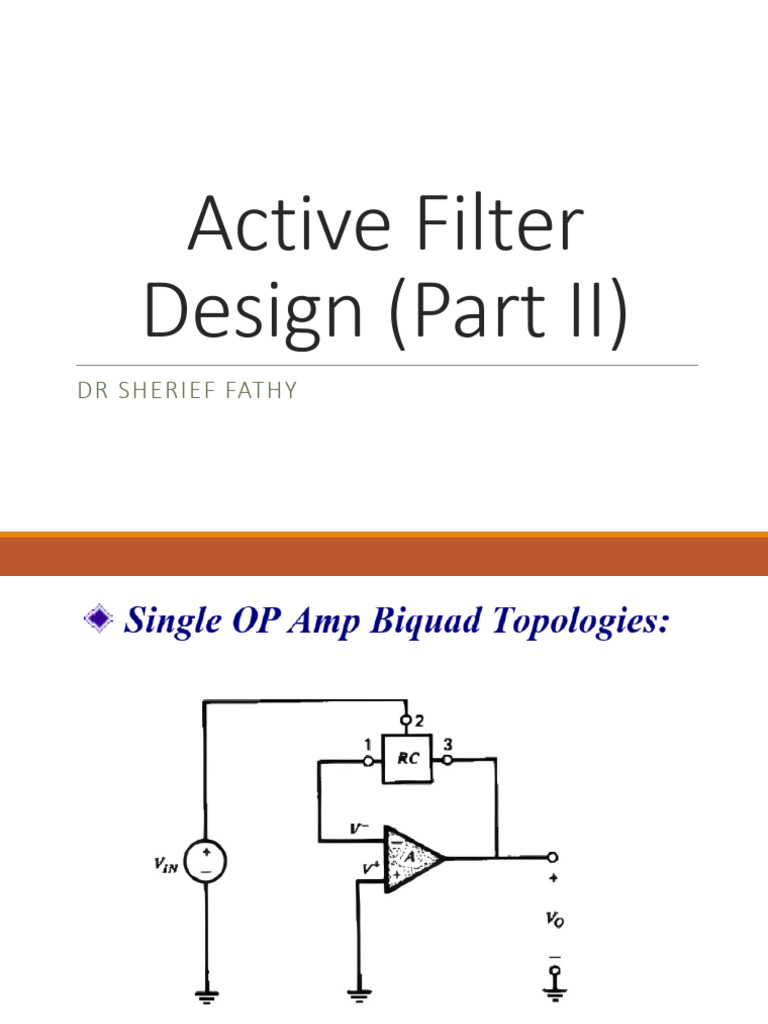 LEC 8 Active Filter Design Part II (1) | PDF
