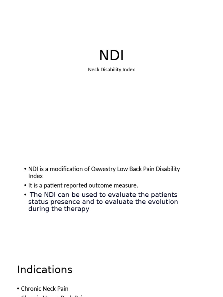 Neck Pain Disability Assessment | PDF