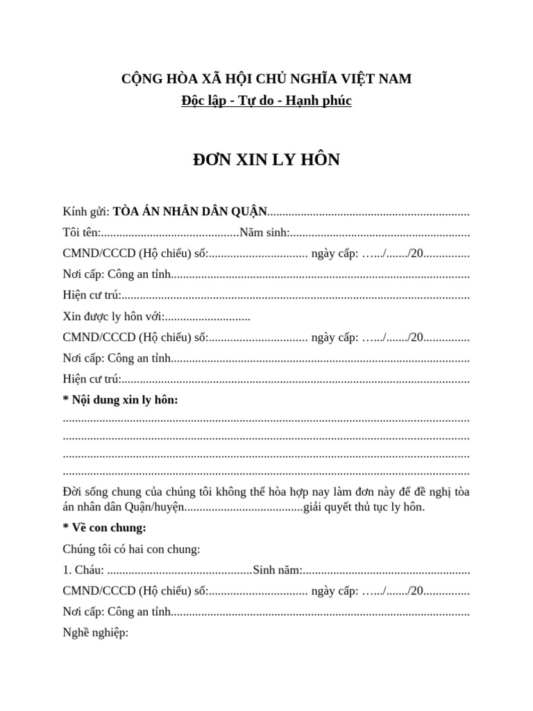 Mau Don Ly Hon Moi Nhat | PDF