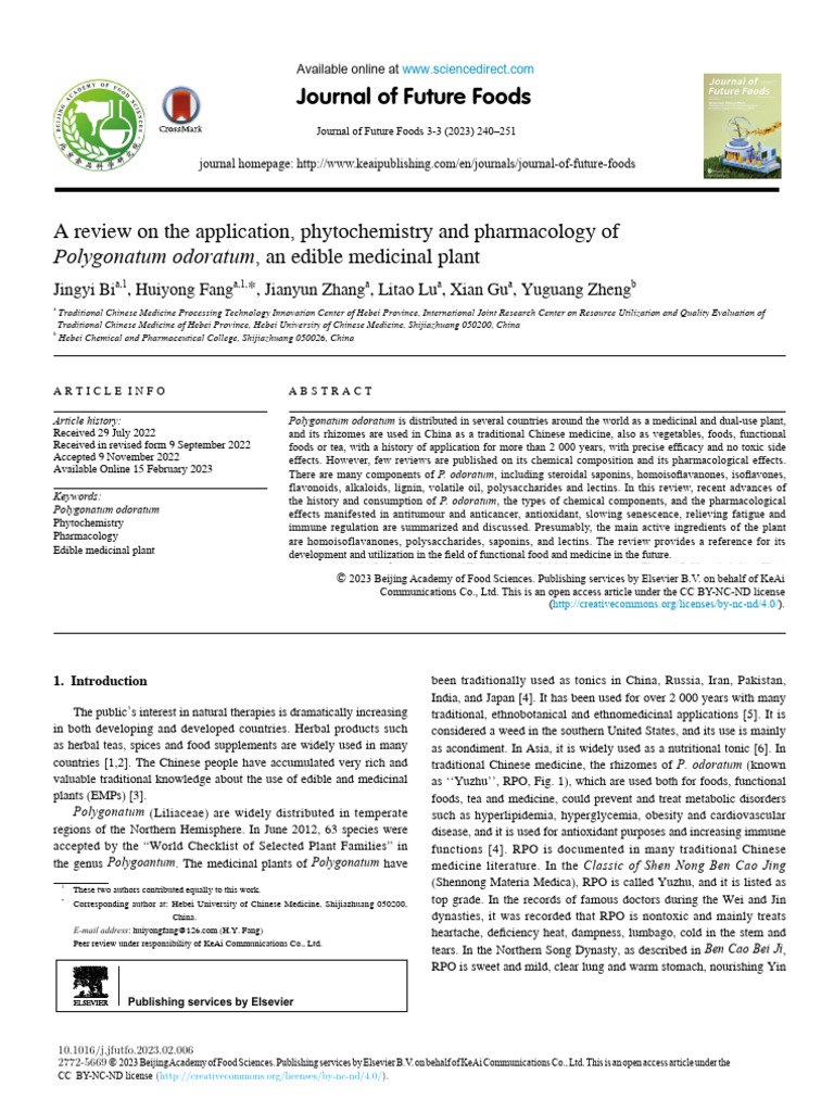 A Review on the Application Phytochemistry and Pharmacolo 2023 Journal ...