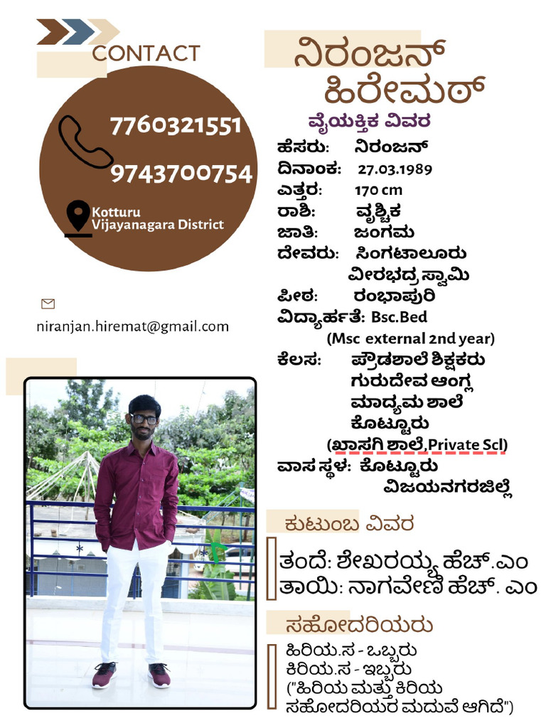 Niranjan Biodata | PDF