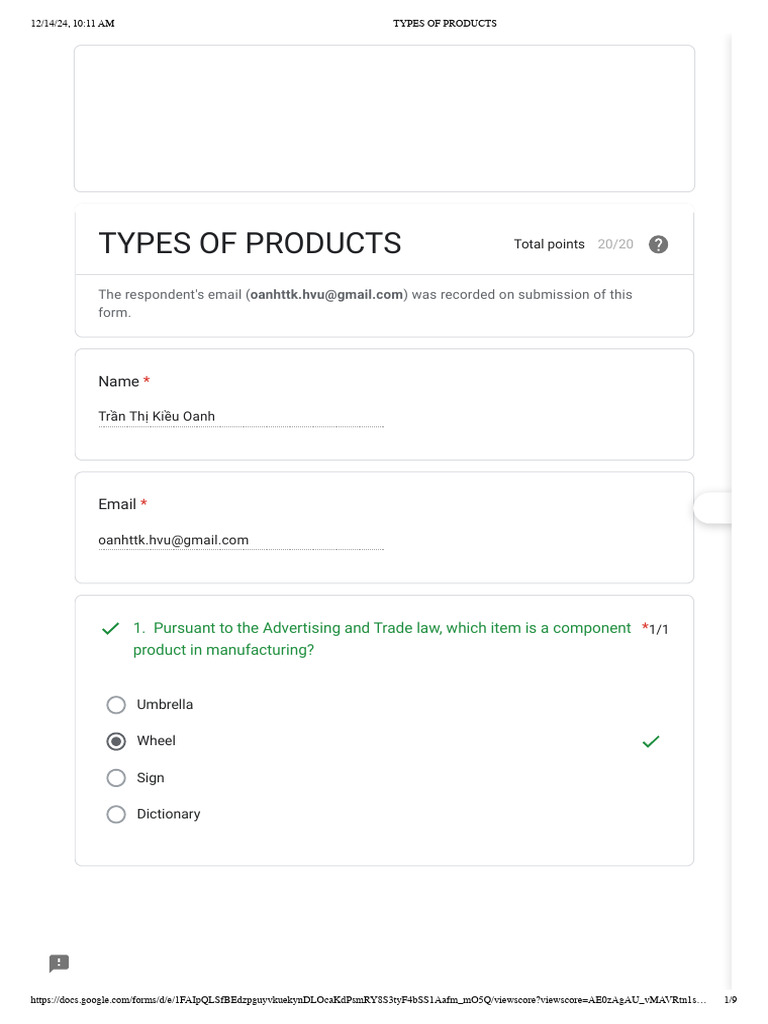 Types of Products | PDF | Secondary Sector Of The Economy