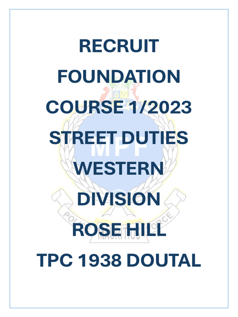 Portfolio Police Station | PDF