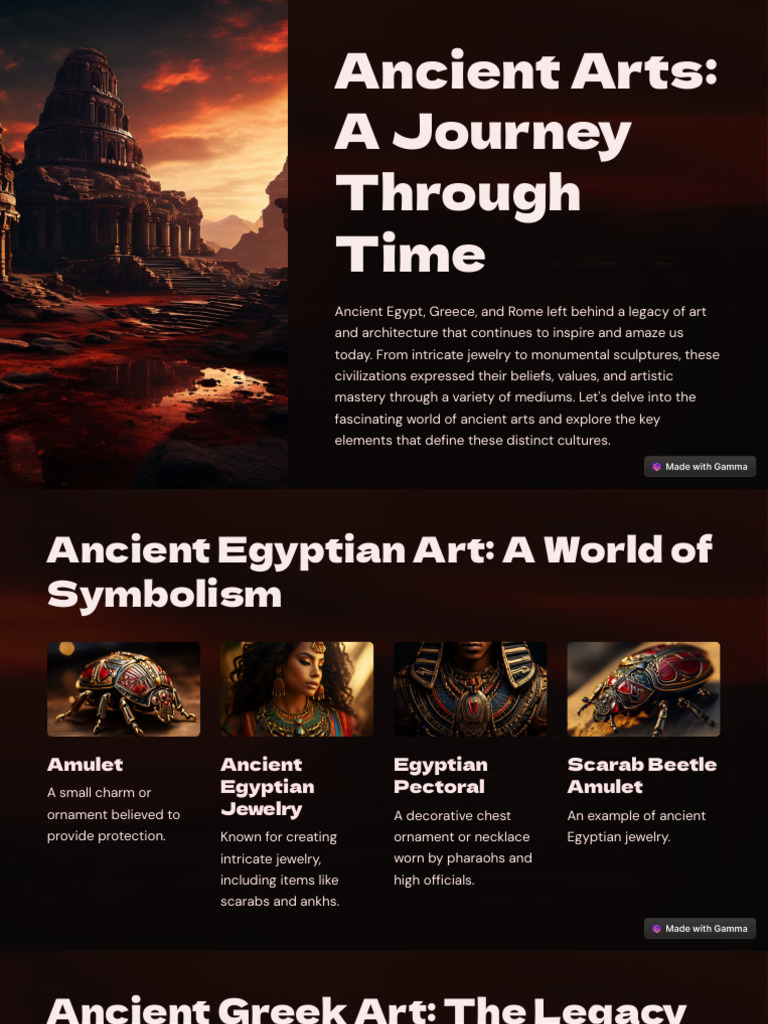 Ancient Art A Journey Through Time | PDF | Statue | Ancient Egypt
