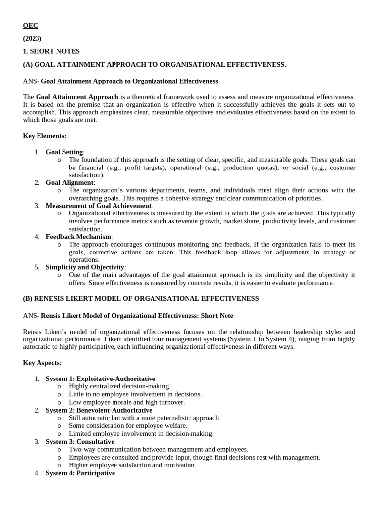 OEC | PDF | Organization Development | Leadership