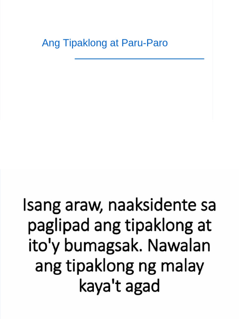 Ang Tipaklong at Ang Paru Paro 2 | PDF