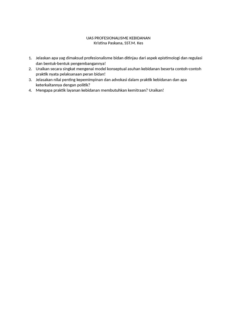 Soal Uts Dan Uas | PDF