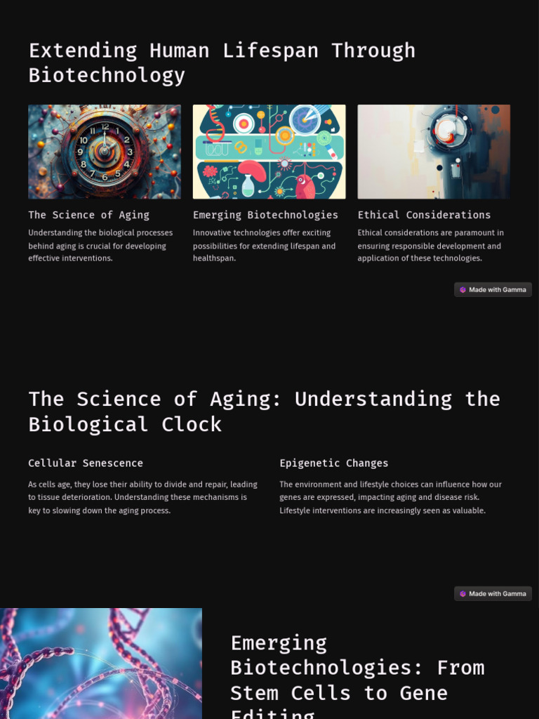 Extending Human Lifespan Through Biotechnology | PDF | Senescence ...