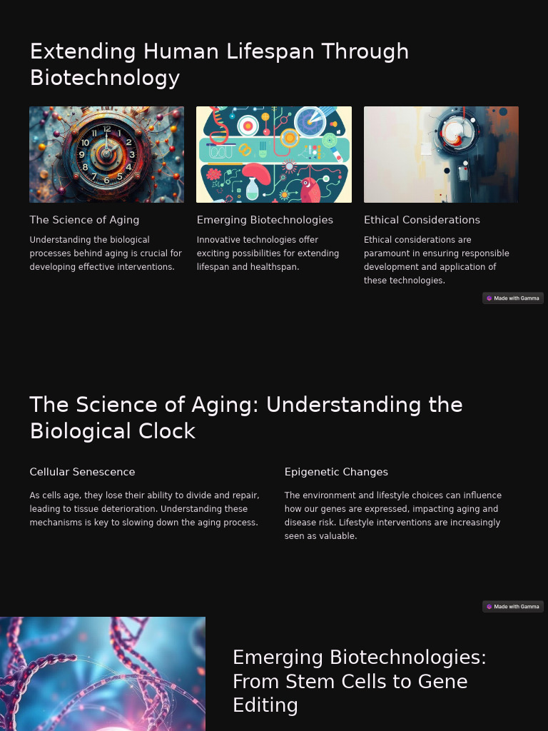 Extending Human Lifespan Through Biotechnology | PDF | Senescence | Longevity