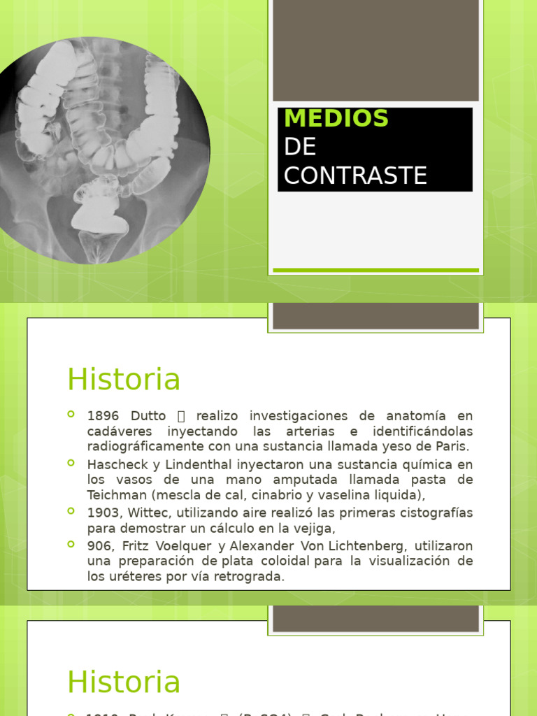 Historia de los medios de contraste | PDF | Yodo | Ion