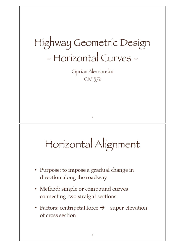 03 Horizontal Alignments | PDF | Angle | Slope