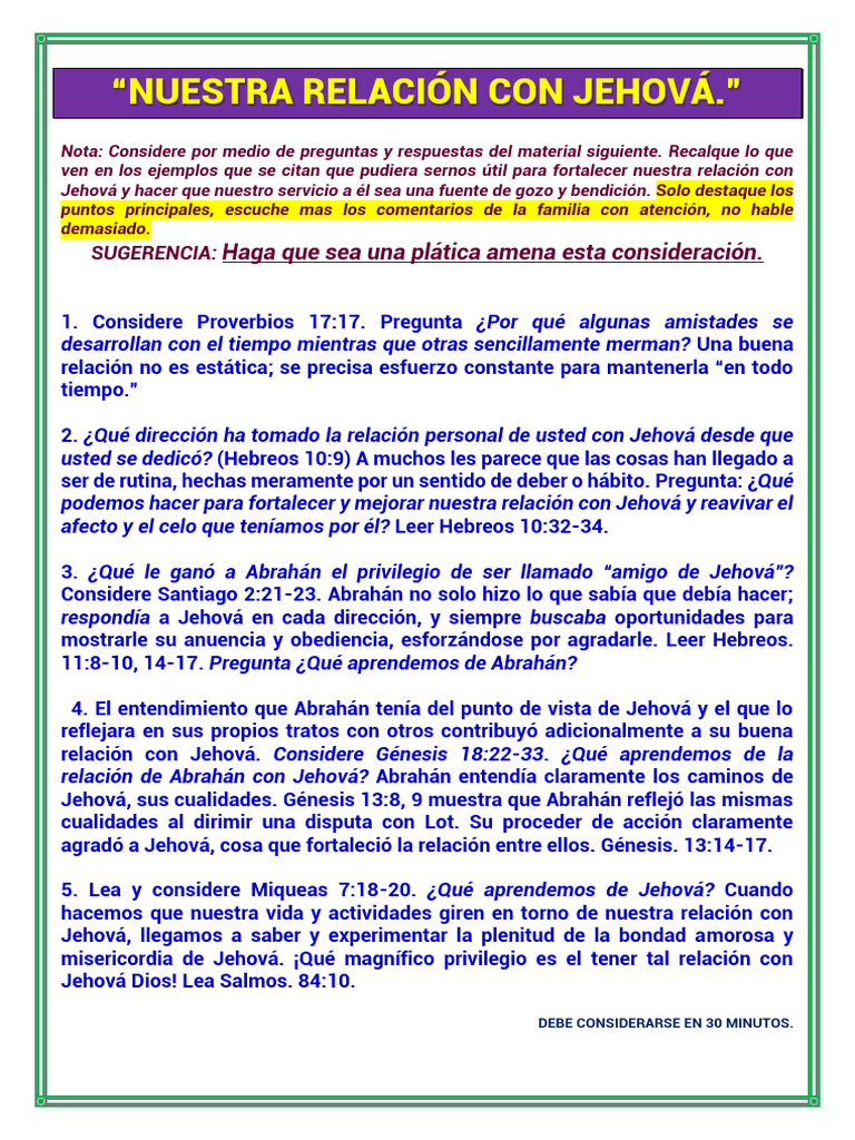 Nuestra Relación Con Jehová | PDF