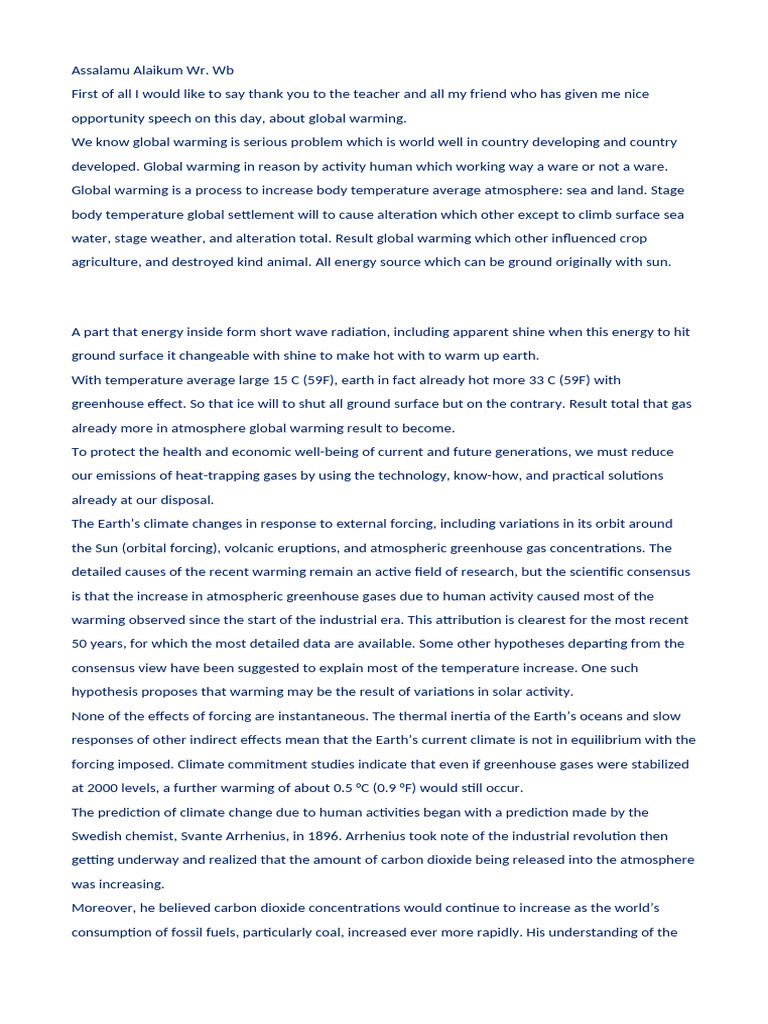 Global Warming 1 Pdf Greenhouse Effect Climate Change