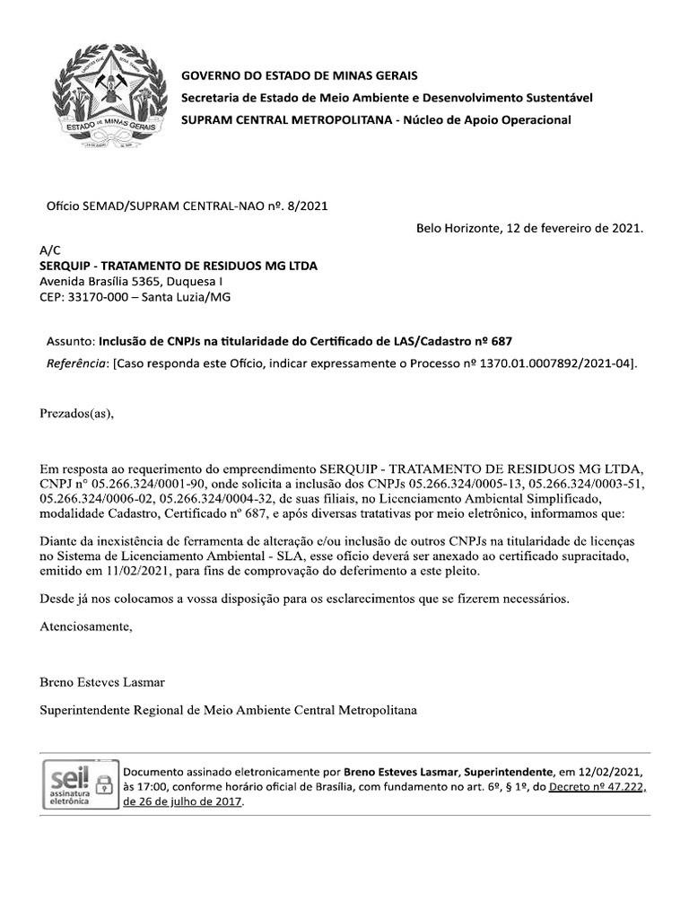14.4.5 - Oficio Lic. Transp. Unificada | PDF