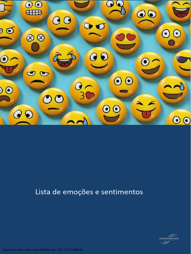 Lista de Emoções e Sentimentos Comuns | PDF