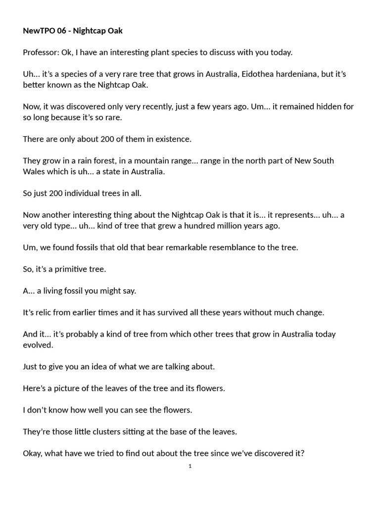 NewTPO 06 - Nightcap Oak - Script | PDF | Seed | Trees