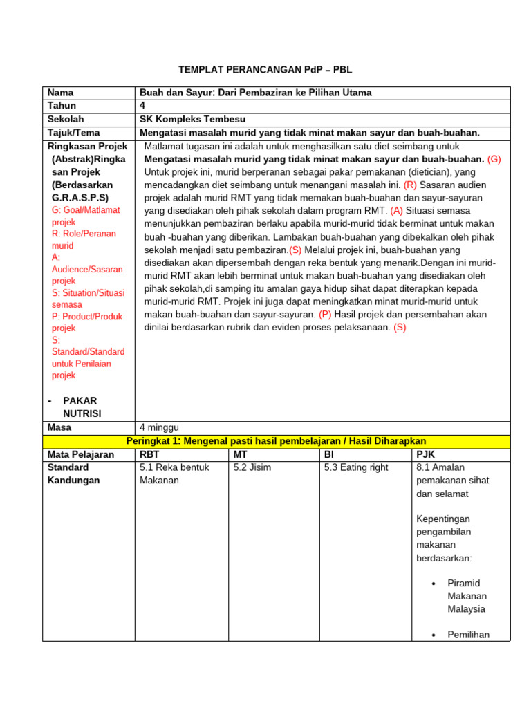 Perancangan PDP-PBL TS25 Skktem | PDF