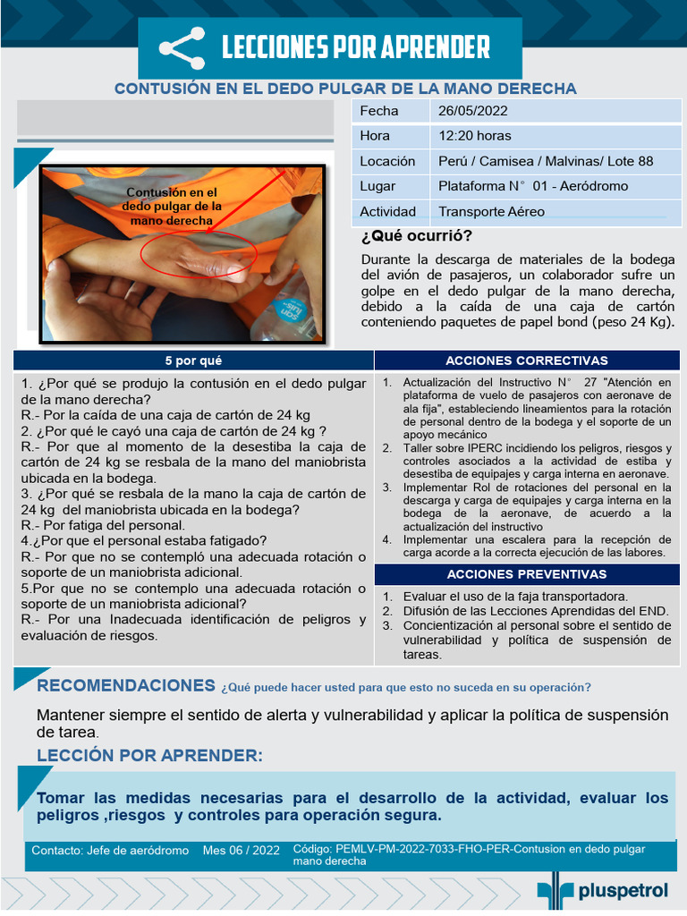 6. LpA Contusión en el dedo pulgar de la mano derecha | PDF ...